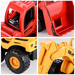 Construction Toys, Friction Powered Excavator Loader Truck Vehicles, Beach Sand Sandbox Toys for 3, 4, 5 Years Old Boys Kids Girls (2 Pack)