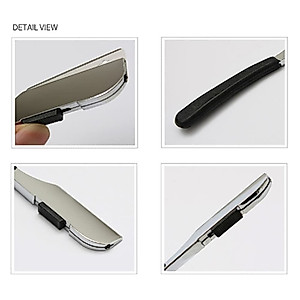 TULGIGS Barber Razor Straight Blade Razor Kamisori Razor with Replaceable with Pack of 20 Blades,Made in Korea