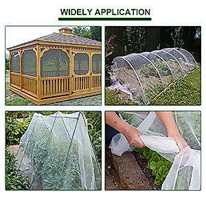 Agfabric Garden Netting Insect Pest Barrier Bird Netting for Garden Protection,Row Cover Mesh Netting for Vegetables Fruit Trees and Plants,6'x10',White