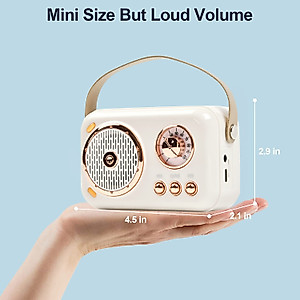 Portable Bluetooth Speaker with Microphone Set,Retro Bluetooth Speaker with Home Karaoke Machine,Portable Handheld Karaoke Mics Speaker Machine for Kids and Adults Home Party Birthday(White)