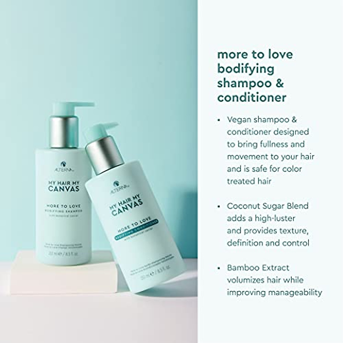 Alterna My Hair My Canvas More to Love Bodifying Vegan Shampoo, 8.5 Fl Oz | Botanical Caviar, Bring Fullness & Movement to Hair | Sulfate Free