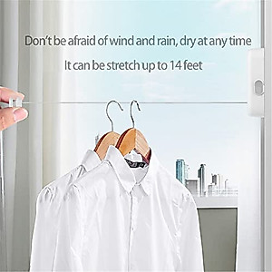 MEANWELL Retractable Clothesline Wall Mounted 14Ft Indoor Outdoor Heavy Duty 55LBs Weight Capacity 304 Stainless Steel Clothes dryingline Easy Installation (Elegant Black)