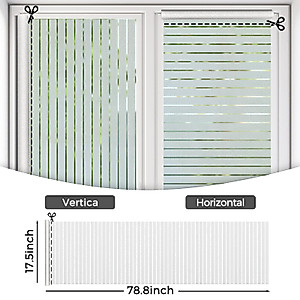 Coavas Window Privacy Film Frosted Glass Window Film Heat Blocking Window Cling Decorative Frosting Film Static Cling Vinyl Door Window Coverings Home Window Tint Blinds, 17.5 x 78.7 inch, Pure