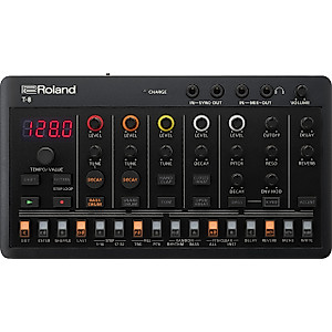 Roland AIRA Compact T-8 Beat Ultra-Portable Bass Machine Sounds | TR-REC Drum Sequencer | Six Rhythm Tracks & Hosa CMM-845 3.5 mm TS to 3.5 mm TS Unbalanced Patch Cables, 1.5 Feet
