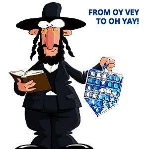 Hanukkah Gifts Poppit Dreidel Pop Fidget Toy Chanukah Party Popper Hanukah Gift Jewish Holliday Kids Adult Menorah Holiday Present Fun Push Game Stress Silicone Sensory Judaica Traditional Driedel