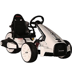 First Drive - Electric Go Kart - Go Kart for Kids - Electric Car for Kids - Ride on Car - Kids' Electric Vehicles, for Boys/Girls (White)
