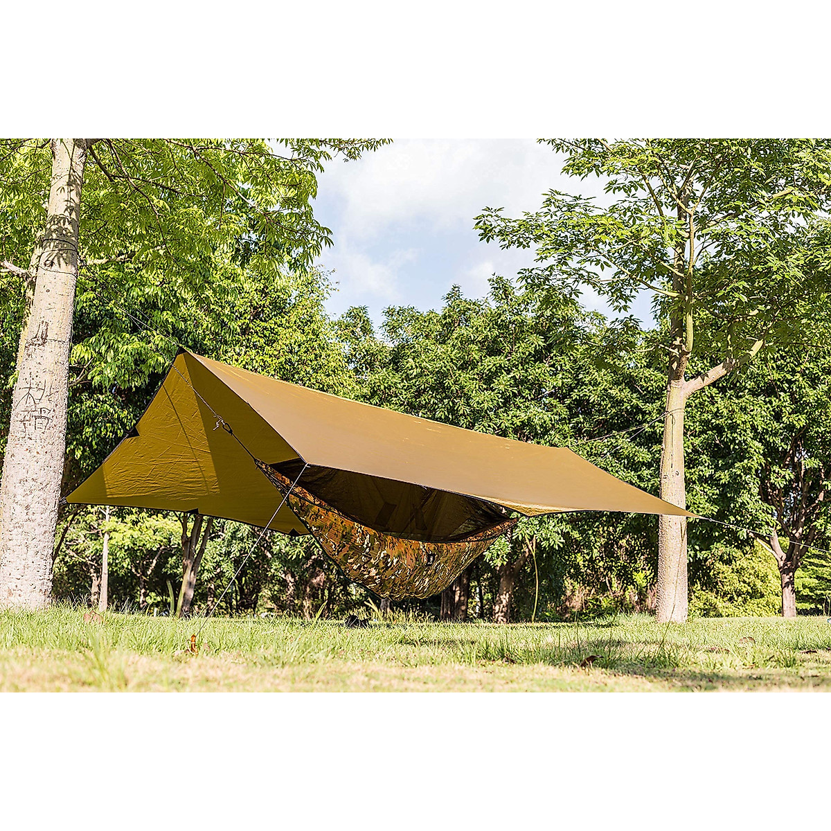 OneTigris Hideout Hammock Underquilt + Bulwark All Season Camping Tarp + KOMPOUND Camping Hammock