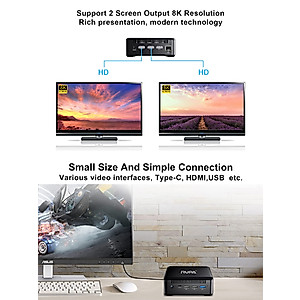 Mini Computer 8GB RAM 64GB ROM 8K Android TV Box RK3588 Chipset Support WiFi6 1000M Ethernet 6Tops NPU VESA for Office/Study/Home/Business Mini Desktop Computer Black
