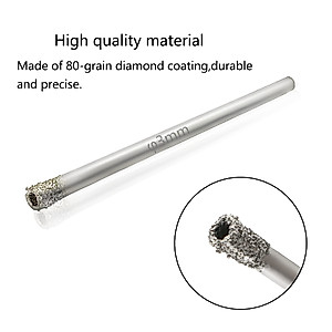 Jamiikury 1/8" / 3mm Diamond Hole Saw Drill Bits, Glass Hole Saw Tile Hole Saw Suitable for Ceramic Glass Tile Porcelain Marble - Pack of 15