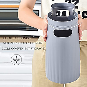 Plastic Small Trash Can, 3.1 Gallon Office Trash Can, White Trash Bin with Built-in Handle, Slim Waste Basket for Bathroom, Bedroom, Home Office, Living Room, Kitchen (12L White)