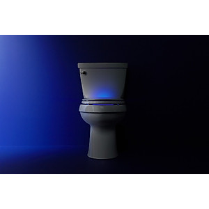 KOHLER 75796-0 Cachet Nightlight Quiet-Close with Grip-Tight Toilet Seat