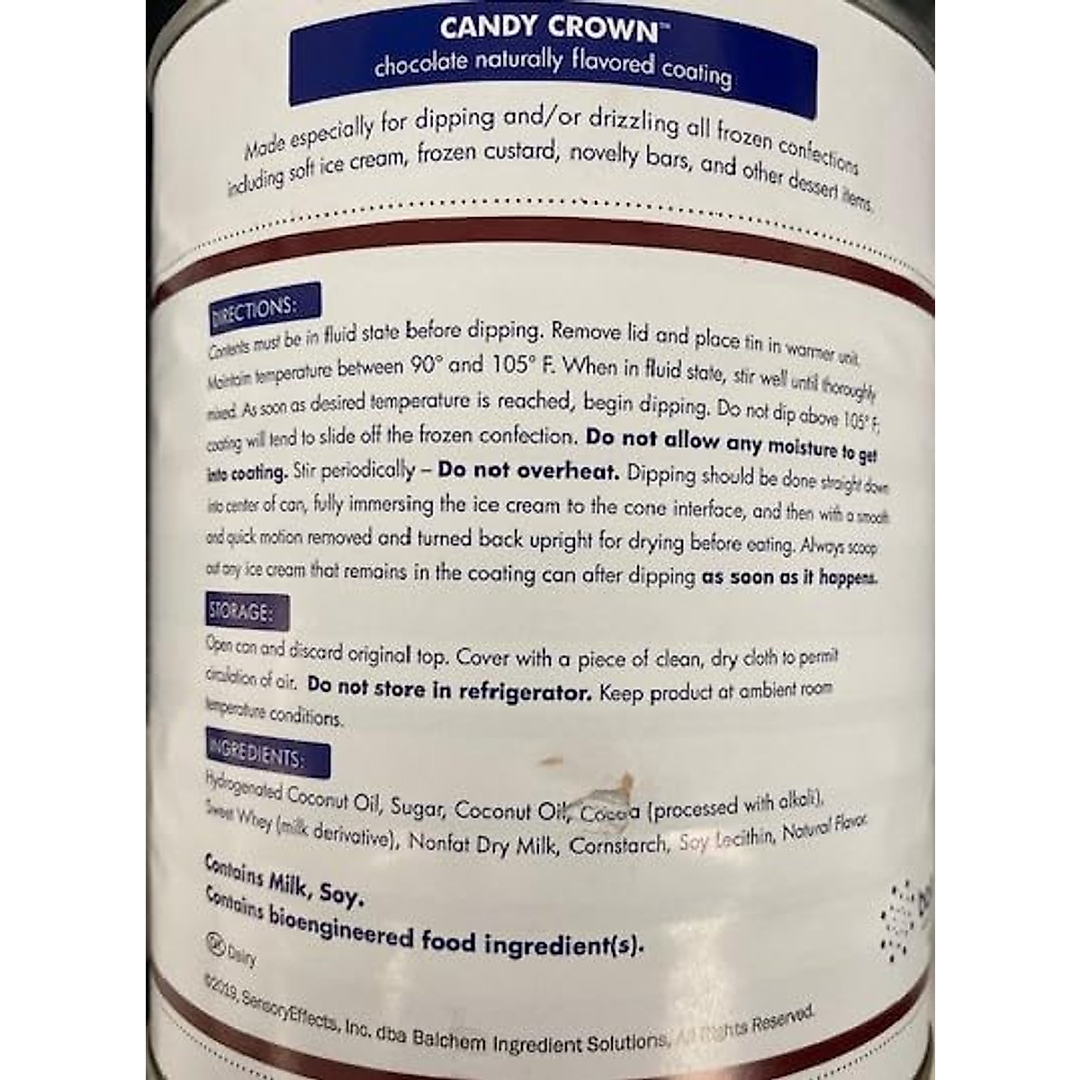 Chocolate Cone Dip by Kalva, No. 10 Can