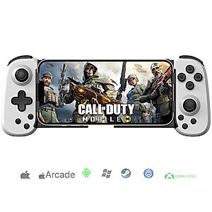 Wireless Controller for iPhone/Android/PC/iPad/Tablet/Appl Arcade MFi Games/Switch/PS4, Support Streaming on PS5/Xbox/PC Console, Cloud Gaming Gamepad Joystick - Turbo/6-Axis Gyro/Dual Motors - White