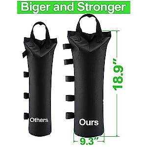120LBS Extra Large Heavy Duty Canopy Weights Sand Bags for Ez Pop Up Canopy Tent Gazebo Outdoor Instant Sun Shelter Patio Umbrella, Upgraded 5 full-Sized Velcro, 2 Nylon Handles and Storage Bag, 4Pack