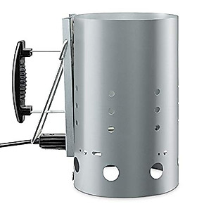 Ivation Electric Chimney Charcoal Starter, Portable Electronic Plug-in Firestarter for BBQ, Coal, Charcoal & Briquettes - No Matches or Lighters | Steel Caddy, Heat Shield & Wooden Stay-Cool
