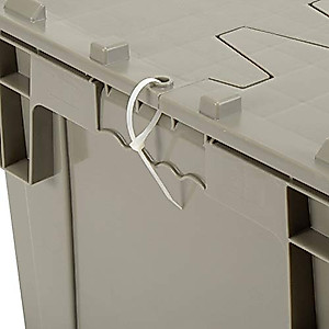 Distribution Container With Hinged Lid, 28-1/8x20-3/4x15-5/8, Gray