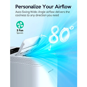 VAGKRI Portable Air Conditioners 12000 BTU, 3-in-1 AC Unit with Fan & Dehumidifier Cools up to 400 sq. ft, Portable AC with ECO Mode, 3 Fan Speeds, Auto Swing, 24H On/Off Timer, Remote Control