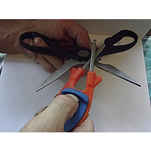 Kitchen knife Sharpener, Made to sharpen blade back to original edges. (White with Blue Anti-Slip Grip)