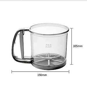 Small Handled Semi-automatic Flour Sifter,2 Cups Sieve for Baking with Hand Press Design,Mesh Kitchen Cooking Sieve Tools for Cooking,BPA Free,Gray