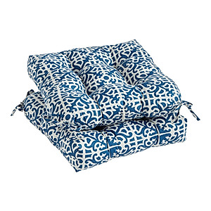 Greendale Home Fashions Square Outdoor Dining Seat Cushion (Set of 2), Azure 2 Count