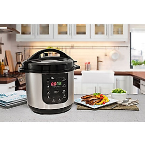 Elite Platinum 8 Quart 14-in-1 Multi-Use Programmable Pressure Cooker, Slow Cooker, Rice Cooker, Sauté, and Warmer - Blue