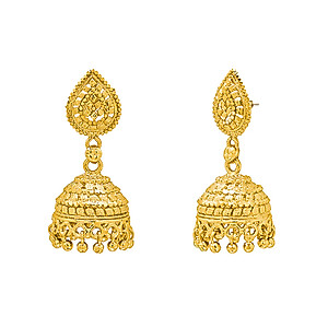 Bodha Bollywood Small Size Gold Plated Delicate Traditional Indian Jhumka Earrings (SJ_746)