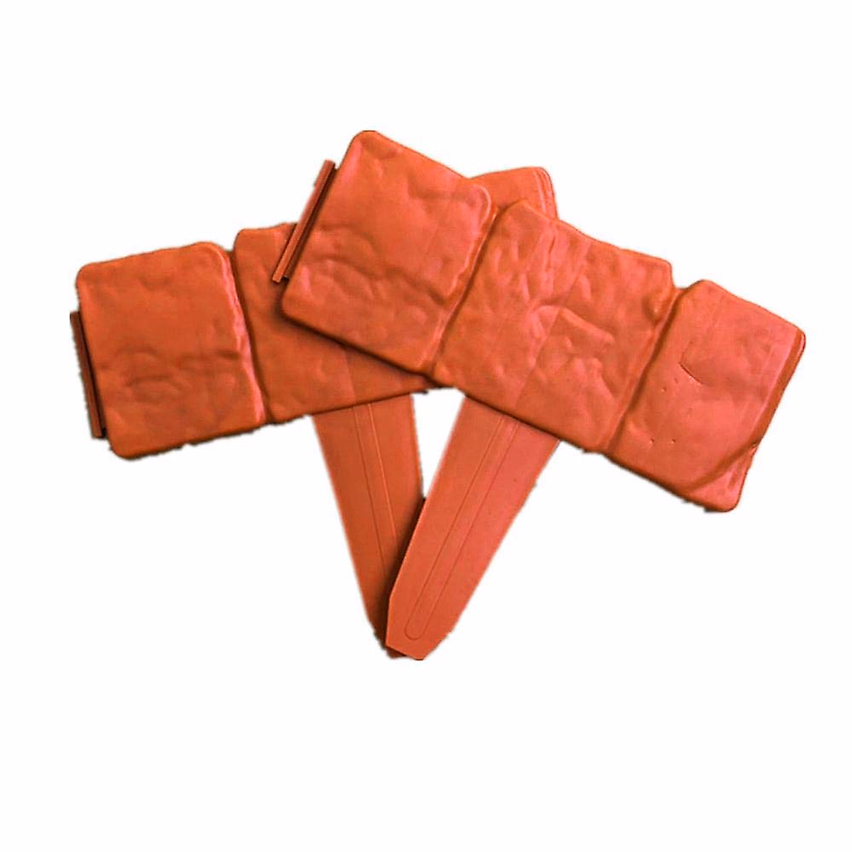 20 Pcs Plastic Garden Edging, Fence Imitation Stone, Garden Fence – Folding Mosaic Garden Fence Gray (Orange)