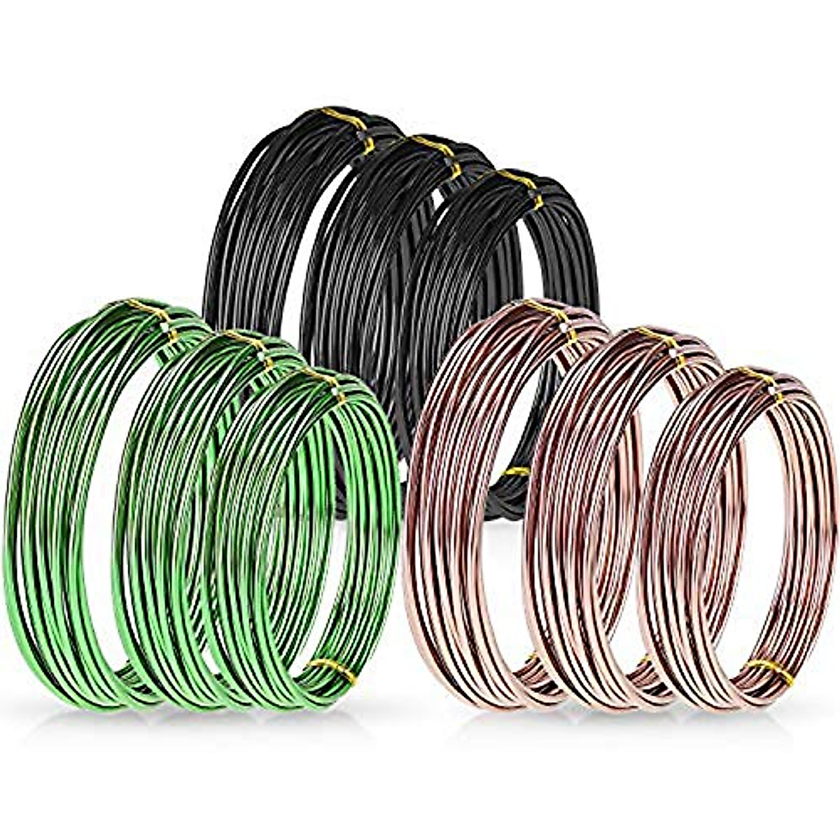 Pumbaa 9 Rolls Bonsai Wires Anodized Aluminum Bonsai Training Wire with 3 Sizes (1.0 Mm,1.5 Mm,2.0 Mm),Total 147 Feet - Black