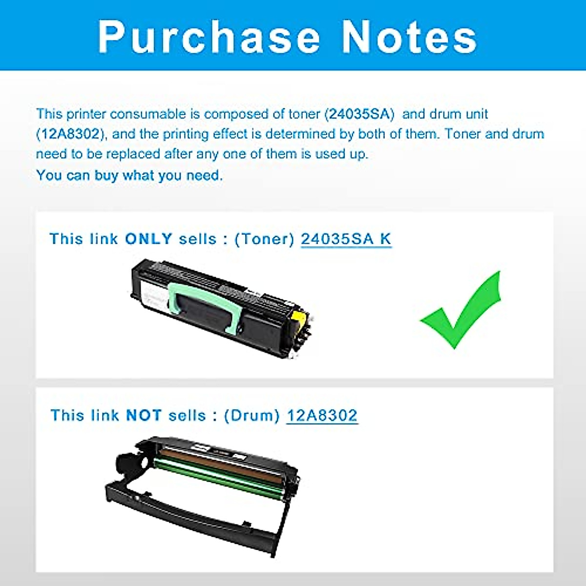 LCL Compatible Toner Cartridge Replacement for Lexmark 24035SA 24015SA 34035HA E230 E330 E330N E330TN E332 E332N E332TN E340 E342N E342TN E230 E232 (1-Pack Black)