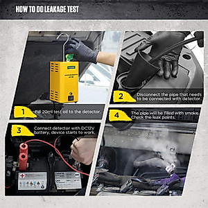 AUTOOL Automotive Smoke Leak Detector Evap Car Pipe Leakage Tester Fuel Leak Locator Universal for Motorcycle/Car/Truck