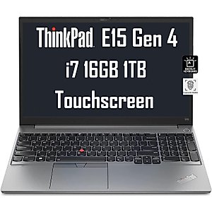 Lenovo ThinkPad E15 Gen 4 Business Laptop (15.6" FHD Touchscreen IPS, Intel 12th Gen i7-1255U, 16GB RAM, 1TB PCIe SSD), Backlit Keyboard, Fingerprint, Wi-Fi 6E, 1080P Webcam, Win 11 Pro, Gray