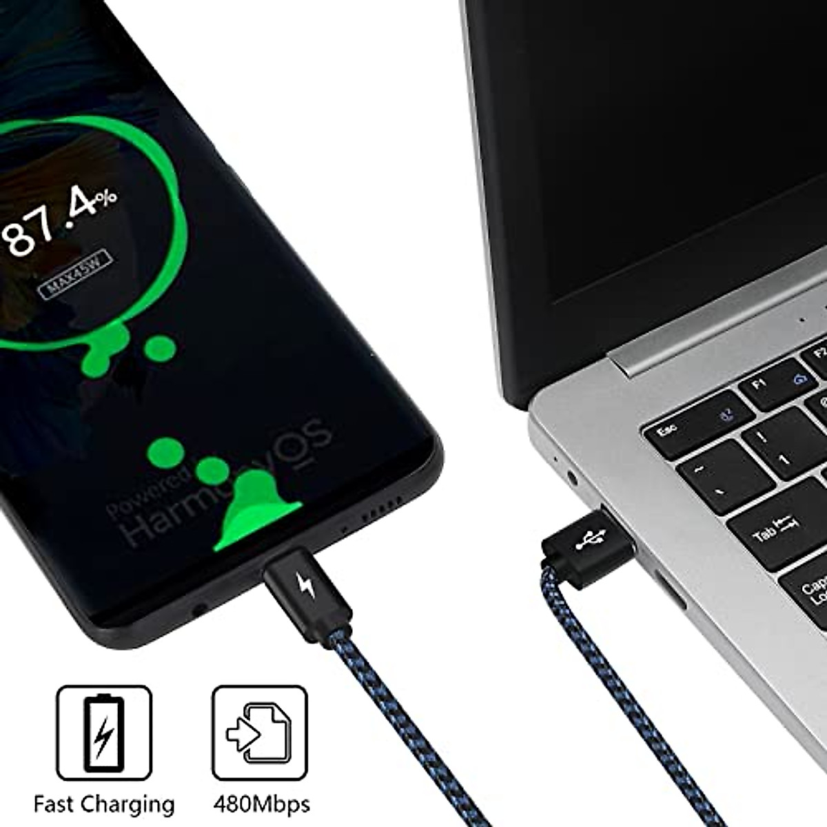 USB C Cable, (3Pack 3+3+6.6ft) Type C Cable Fast Charger Leads USB-C Charging Cable Compatible with Samsung Galaxy S10 /S9+ /S9 /S8 /S8+,Note 9/8,Huawei P30 /P20 /Mate20 /P10,OnePlus