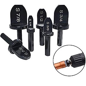 Rowzzi Swaging Tool Drill Bit Set, HVAC Tools, 6pcs Professional Manual Copper Pipe Swage Tool Drill Bit Triangular Handle, Repairing Set Include 7/8'', 3/4'', 5/8'', 1/2'', 3/8'', 1/4'' Bits