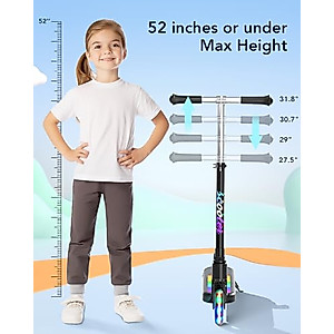 ANHAO Electric Scooter for Kids Ages 6-12 (Mainly 6-10), Kids Electric Scooter with Adjustable Height, Flash Wheel, Kick Scooter for Kids up to 110 lbs, up to 6mph