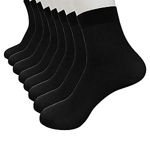 Elastic Stockings Silky Fiber Ultra-thin Men Silk Short 4 Socks Pairs Socks Athletic Socks Women Mid Calf