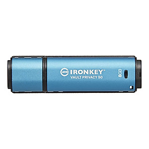 Kingston IronKey Vault Privacy 50 8GB Encrypted USB | FIPS 197 | AES-256bit | BadUSB Attack Protection | Multi-Password Options | IKVP50/8GB