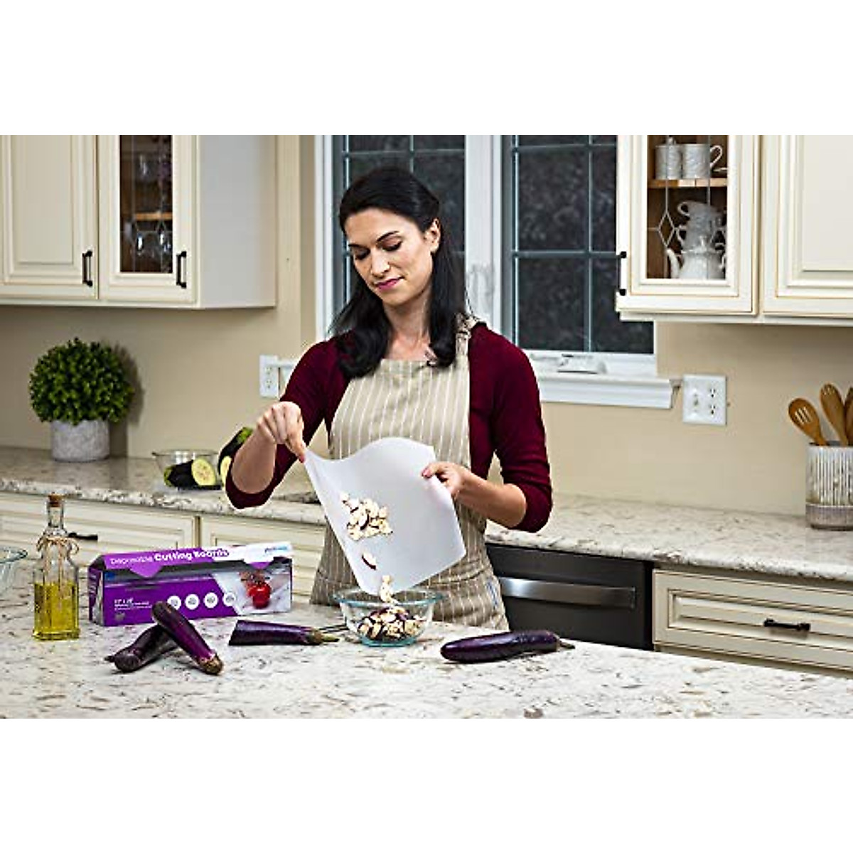 Plastimade Disposable Plastic Cutting Board | Easy To Use Flexible Cutting Board Sheets With Built In Sliding Cutter | For Cooking Prep, Commercial, Traveling, Tailgating, Camping, BBQs Or Kitchen