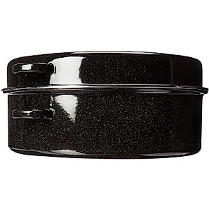 16.5"L x 15"W x 8"H (42cmx38cmx20.3cm) Uniware Healthy Enamel Coating Turkey Roaster, Roaster Pan for Turkey, Roaster for Chicken