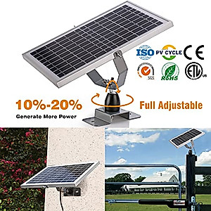 SUNER POWER 12V Solar Battery Charger Maintainer, Waterproof 10W Solar Trickle Charger, High Efficiency Solar Panel Kit, Built-in Intelligent MPPT Controller + Adjustable Bracket + SAE Cable Kits