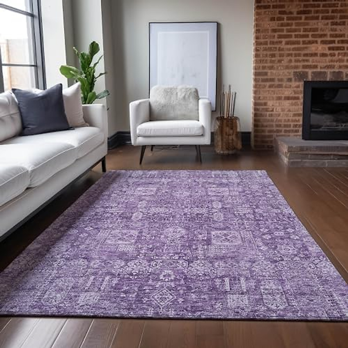Addison Rugs Chantille ACN637 Purple 9' x 12' Indoor Outdoor Area Rug, Easy Clean, Machine Washable, Non Shedding, Bedroom, Living Room, Dining Room, Kitchen, Patio Rug