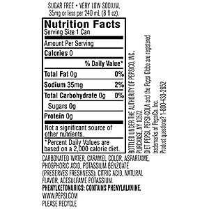 Diet Pepsi, Caffeine Free, 12 ounce Cans, 24 Count