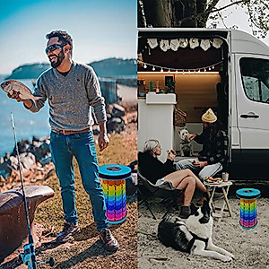 Lightweight Folding Stool Upgraded Collapsible Stool, Retractable Stool with Load Capacity 400lbs, Portable Telescopic Stool for Fishing Hiking Camping Travel and BBQ