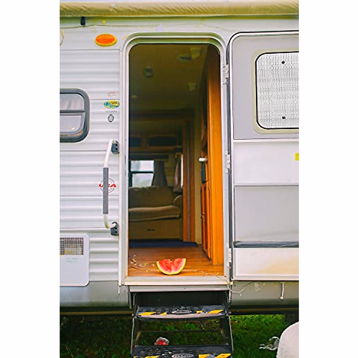 RV Door Window Cover, RV Window Shade for Heat Insulation and UV Protection, Camper Accessories for Travel Trailers with Two Large Diameter Suction Cup, Hook and Loop Fastener, 16 x 25, Silver