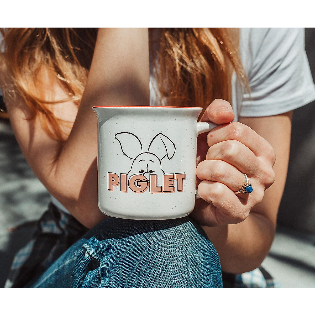 Disney Winnie the Pooh and Piglet Ceramic Camper Mugs | Set of 2