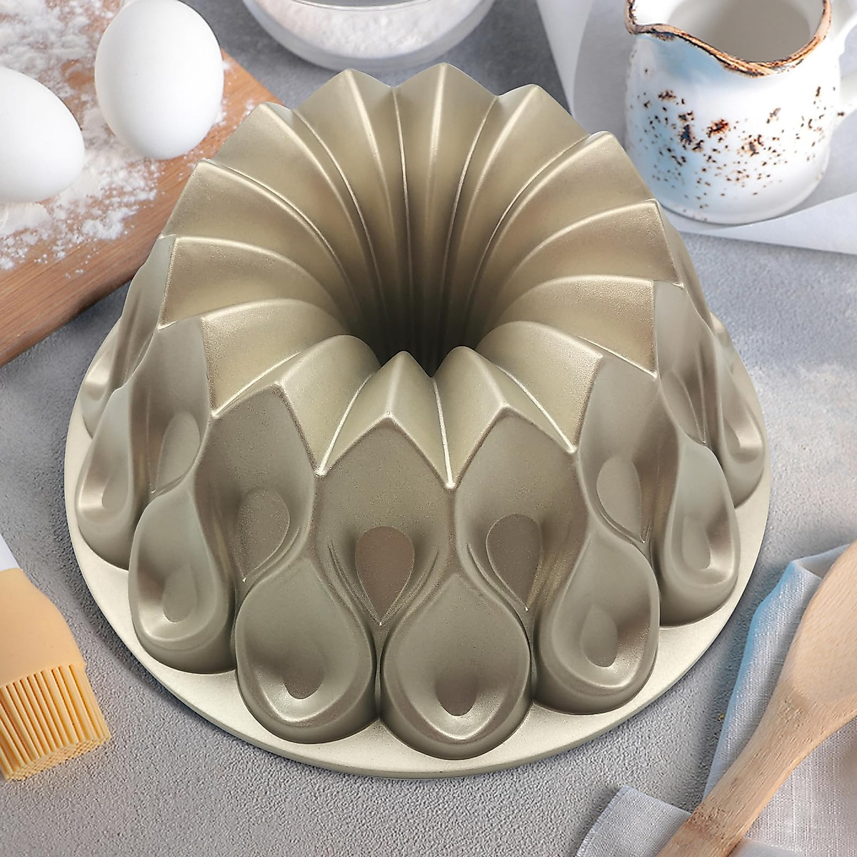 WBJKZJD Charlotte Cake Mold Aluminium Kitchen Accessories Decoration Round Christmas Wedding Family 3D Charlotte Cake Pan (Crown shape)