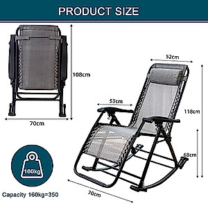 HAicom Garden Rocking Lounge Chair, Patio Rocker Chair, Living Room Chair Outdoor Garden Furniture Patio Porch Rocker Relaxing Chair, Garden Loungers and Recliners