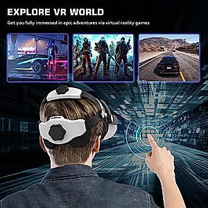 Head Strap for Meta/Oculus Quest 2 Accessories, Adjustable Replacement for Quest 2 Elite Straps, Enhanced Support & Gaming Immersion & Balance Weight Design in VR for Adults & Kids, Gift for Father