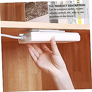 Toddmomy 12pcs Plastic Self Surge Paper Desk No Adhesive Wall-Mounted Free Office Strip Wall Sticker Router Power Punch for Socket Tv Cable Fixator Mounted Protector Stand Computer