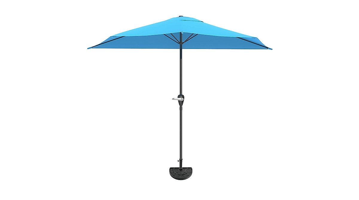 9 ft Half Umbrella for Outdoor Shade - Brilliant Blue
