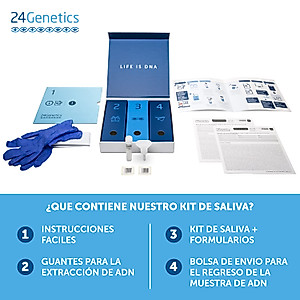 24Genetics - 6 in 1 DNA Test: Health, Nutrigenetics, Sport, Skin Care, Pharmacogenetics and Ancestry - Complete Genetic Test - Get All Our Reports at The Best Price